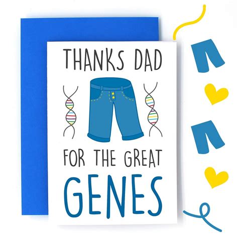 Great Genes Fathers Day Card Funny Ts For Dad Funny Fathers Day