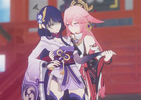 Yae X Raiden By Thuyanh22 On Deviantart