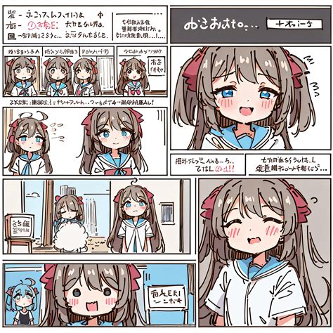 A Cartoon Picture Of A Girl With Long Hair And A White Shirt Seaart Ai