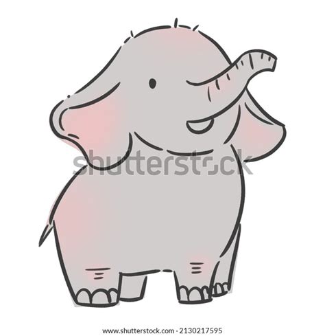 귀여운 코끼리 그림은 작은 코끼리의 소재로 스톡 일러스트 2130217595 Shutterstock