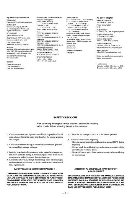 Sony Ccd Tr315 Tr416 Tr516 Tr716 Trv16 Trv36 Trv43 Trv46 Sm Ver14