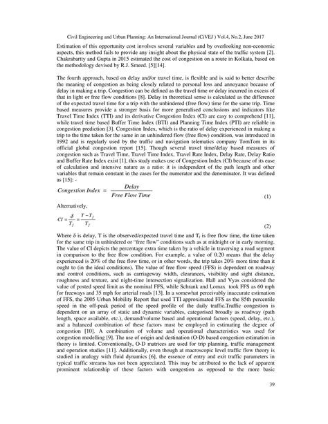 Intelligent Transportation System Based Traffic Congestion Modeling For Urban Corridor Pdf