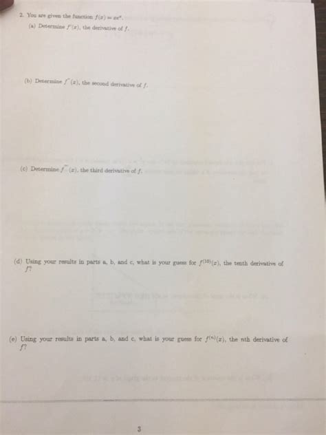 Solved You Are Given The Function F X Ze X A Chegg Com