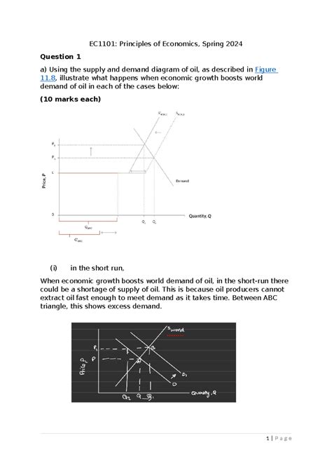 Hw 3 HW3 EC1101 Principles Of Economics Spring 2024 Question 1 A