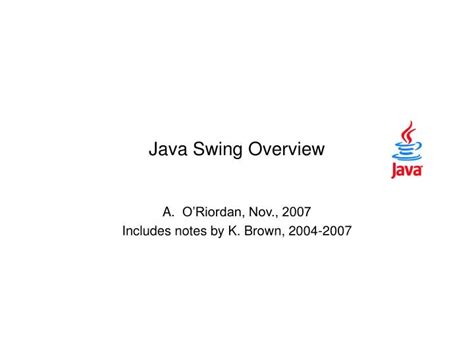 PPT Java Swing Overview PowerPoint Presentation Free Download ID