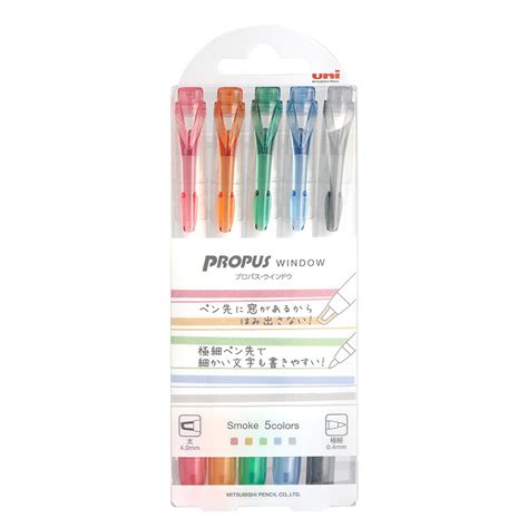 日本uni三菱荧光笔透明可视窗pus103t烟灰色双头记号笔彩色划重点手帐用专笔荧光标记笔学生用文具三棱荧光色 虎窝淘