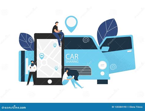 Carsharing Concept Vector Illustration Stock Vector Illustration Of
