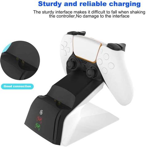Charger Dock Stand For Ps5 Dualsense Handle Controller Dual Charging Station With Led Indicator