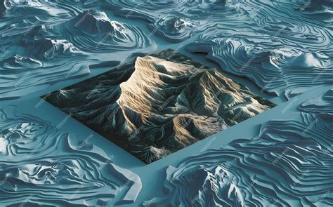 3d Topographic Map With Mountains Geology Survey And Cartography