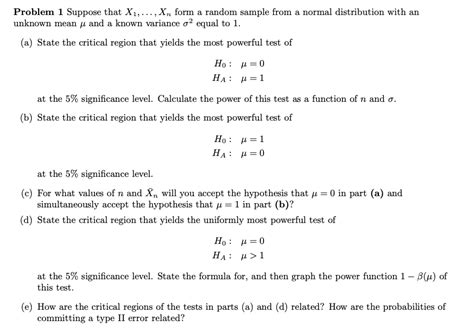 Problem 1 Suppose That X1xn Form A Random Sample