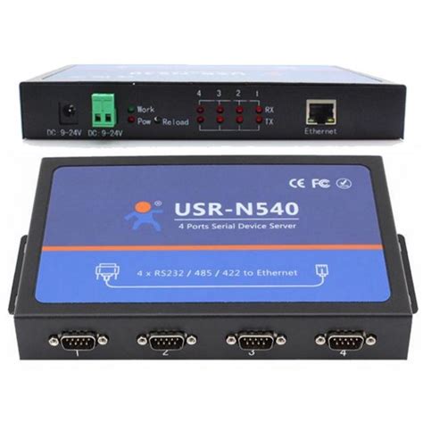 USR N540 Industrial 4 Port RS 232 422 485 Serial To IP Converter