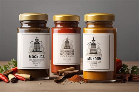 Premium Ai Image Spice And Condiment Label Mockups