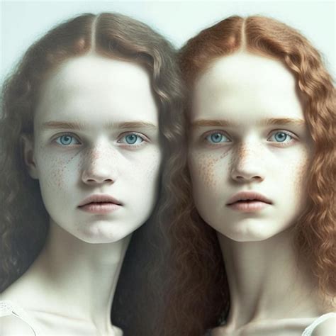 Premium Ai Image Generative Ai Portrait Two Women Twins Sisters Posing