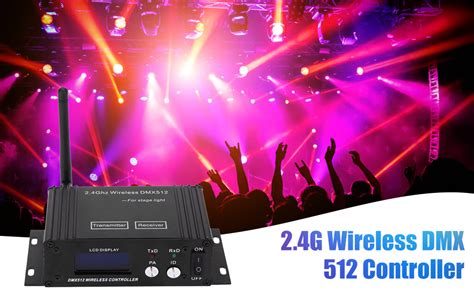 Lixada Dmx 512 Controller 2 4g Wireless Transmitter Receiver Lcd Display Power