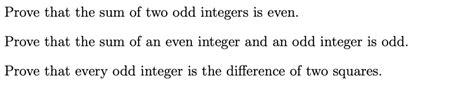 Solved Prove That The Sum Of Two Odd Integers Is Even Prove That The
