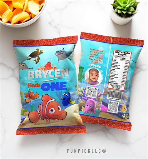 Finding Nemo Chip Bag Wrap For Diy Finding Dory Chip Label Nemo Chips Wrapper Under The Sea