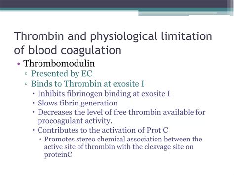 The Role Of Thrombin In Coagulation Pptx