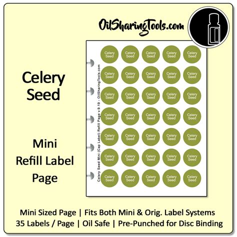 Celery Seed Mini Label Page Oil Sharing Tools