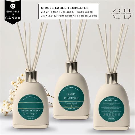 Editable Reed Diffuser Template Diy Canva Product Labels Room