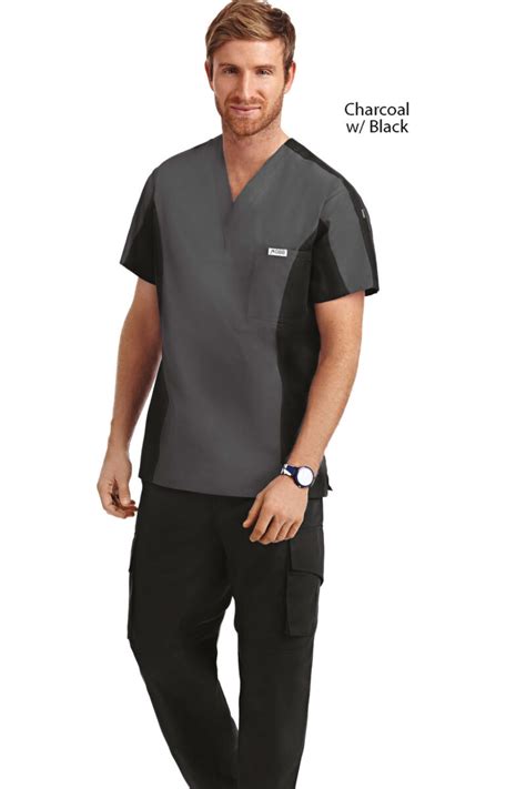 Mens Two Tone V Neck Scrub Set Fashionscrubscanadaca