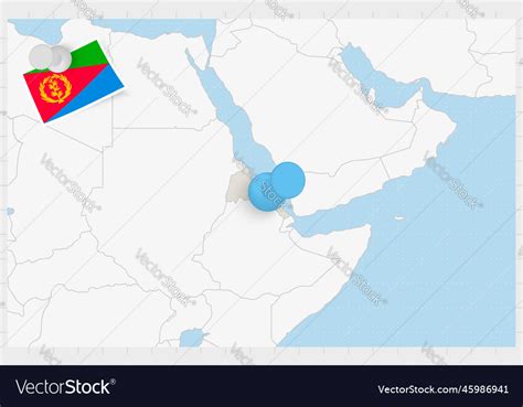 Map Of Eritrea With A Pinned Blue Pin Pinned Flag Vector Image