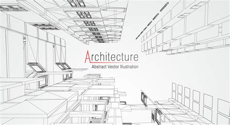 Architecture Line Background Building Construction Sketch Vector Abstract Modern City 3d