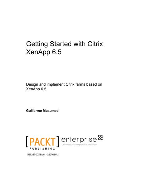 SOLUTION Getting Started With Citrix XenApp PDF Studypool