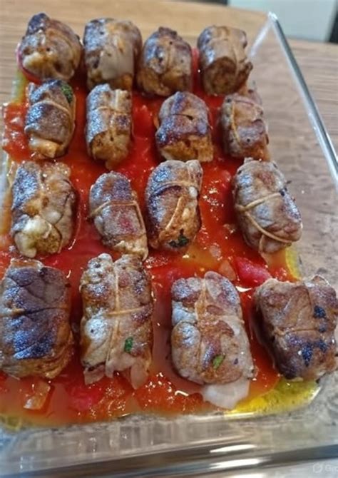 Italian Braciolemade From Good Beef Cut Thin And Pounded Flat Prosciutto Provolone Genoa