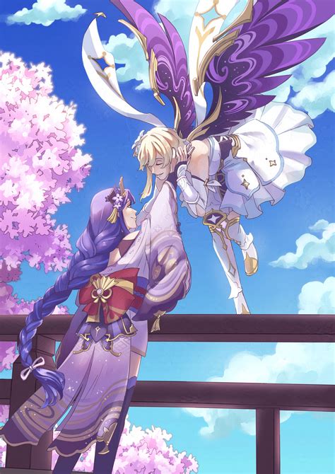 Raiden Shogun And Lumine Genshin Impact Drawn By Vanillafry Danbooru