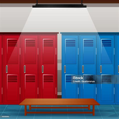 Ruang Ganti Gym Atau Ruang Ganti Olahraga Sekolah Ilustrasi Stok Unduh Gambar Sekarang