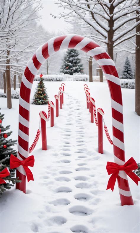 Premium Ai Image Photo Of Christmas Snowy Footprints Leading To A