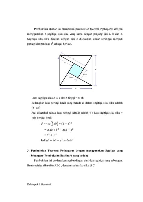 20 Pembuktian Teorema Pythagoras Oleh Kelompok 1 Pdf
