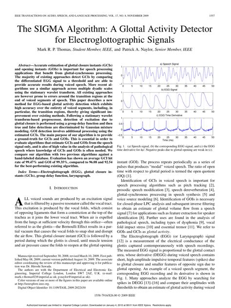 Pdf The Sigma Algorithm A Glottal Activity Detector For