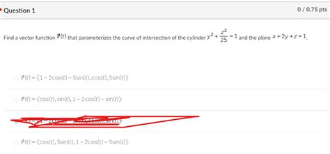 solved find a vector function r t that parameterizes the