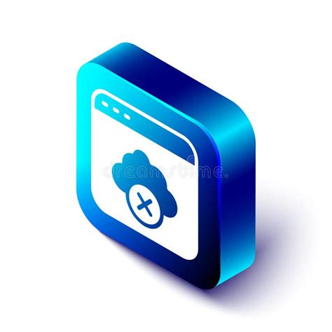 Isometric Failed Access Cloud Storage Icon Isolated On White Background Cloud Technology Data