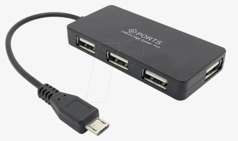 Port Micro Usb Otg Hub Black Sertronics Micro Usb Otg Hub Hd Png Download Transparent