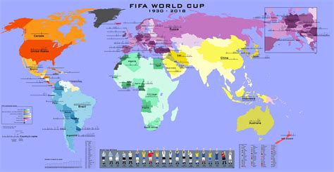 Fifa World Cup Map 1930 2018 Oc 6561x3403 Mapporn