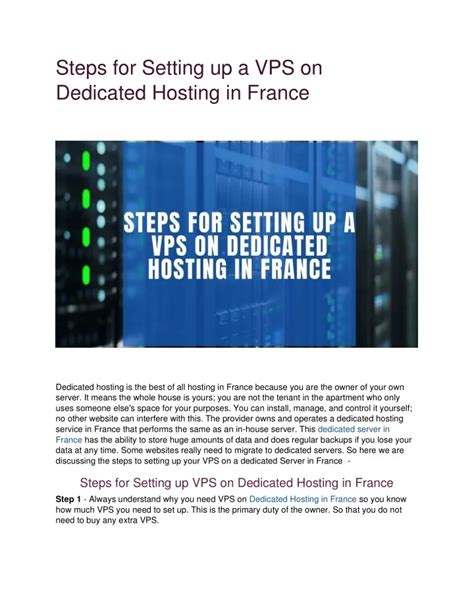 Ppt Steps For Setting Up A Vps On Dedicated Hosting In France