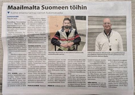 Valmetautomotive Passion Profession Suomi Kiitollinen Narendran