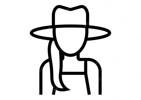 여자 농부 아이콘 클립 아트 디자인 서식 파일 절연 프리미엄 벡터