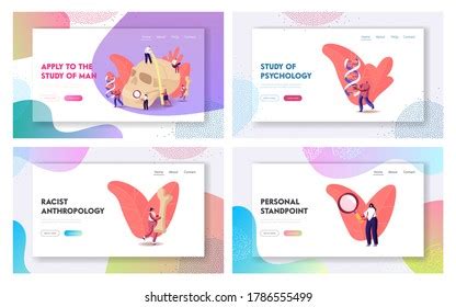 Anthropology Concept People Research Ancient Fossils Stock Vector