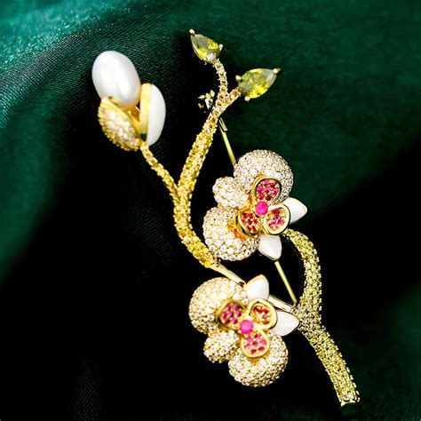 Suyu 패션 다용도 컬러 매화 모조 진주 기질 코트 핀 의류 액세서리 브레스티핀 Aliexpress