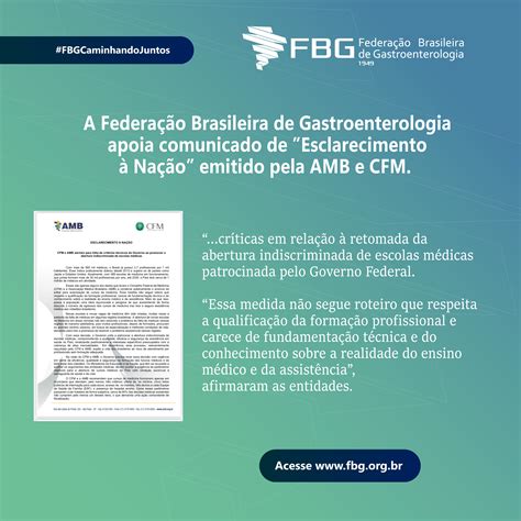A Fbg Apoia O Comunicado Emitido Pela Amb E Cfm Relacionado A Abertura De Escolas Médicas Fbg