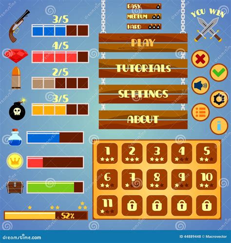 Game Interface Design Stock Vector Illustration Of Icon