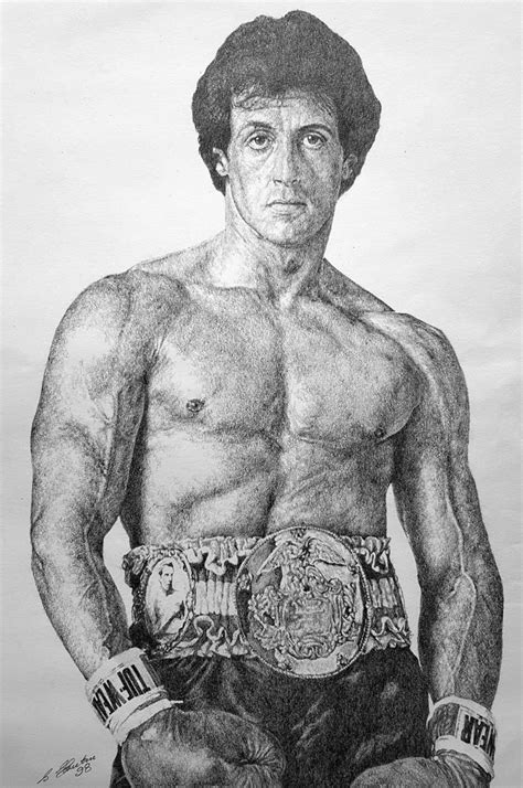 Sylvester Stallone In Pencil By Steven Streetin Rocky Balboa Easy