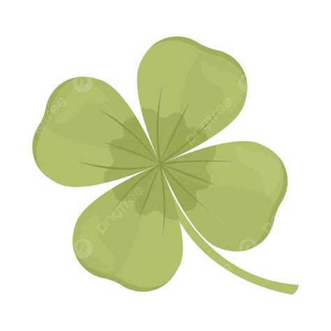 Vector Illustration Of Semiflat Fourleaf Clover In Color Vector Foliage Mystic Vegetation Png