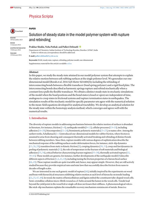 Solution Of Steady State In The Model Polymer System With Rupture And Rebinding