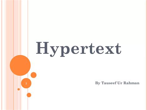 Hypertext Presentation Ppt