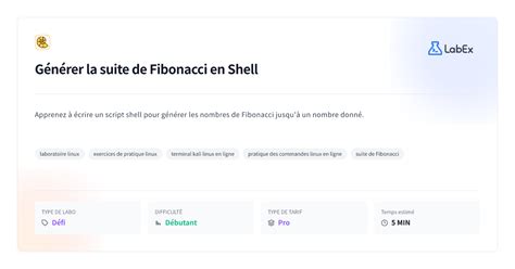 Générer La Suite De Fibonacci En Shell Labex
