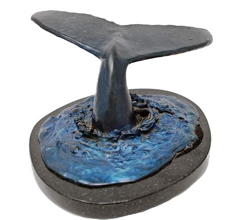 Wyland Whale Sighting Sculpture Bronze Whale Tail